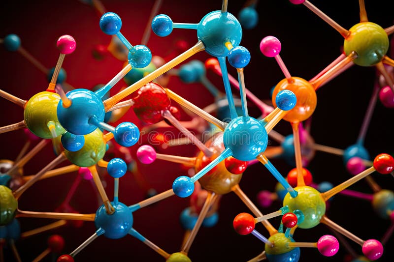 Colorful Structural Chemical Formula and Molecule Model - AI Generated ...