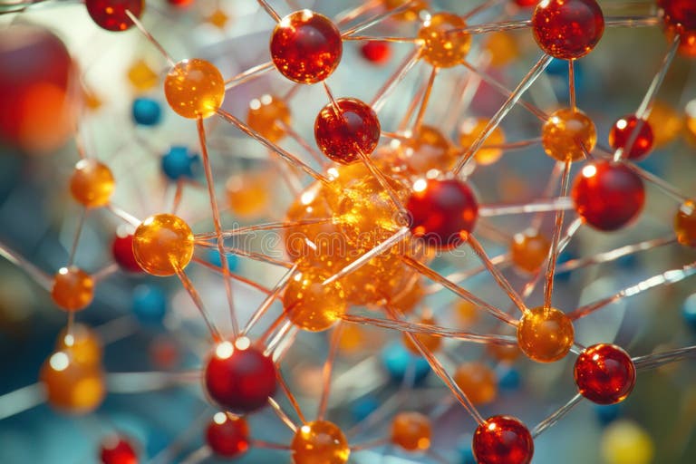 Colorful Structure Representing Atomic Particles and Connections in a ...