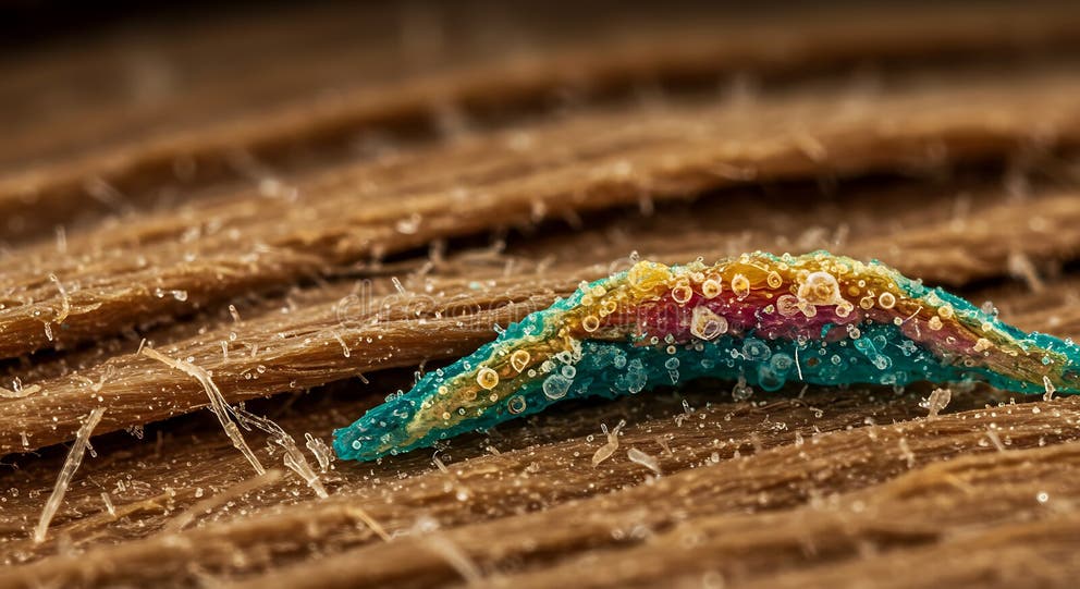 Colorful Structure Under a Microscope, Resembling a Blue and Yellow ...