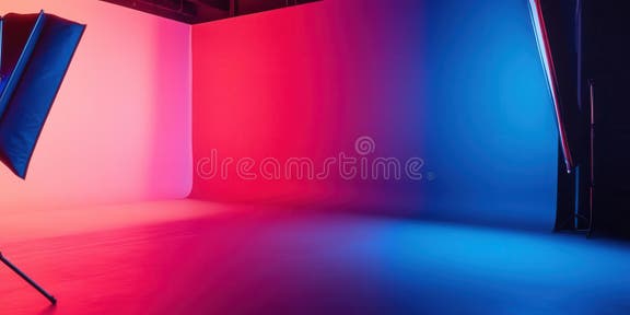Colorful Studio Background with Light Setup and Gradient Effect Stock ...