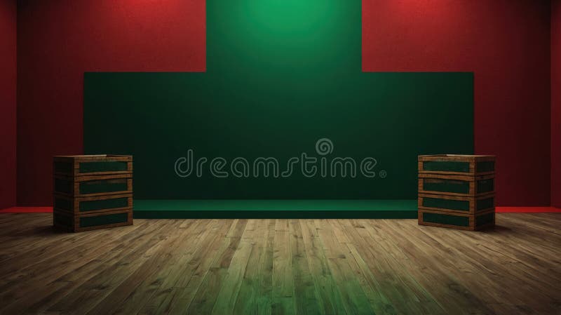 Colorful Studio Setup with Wooden Crates for Creative Projects in ...