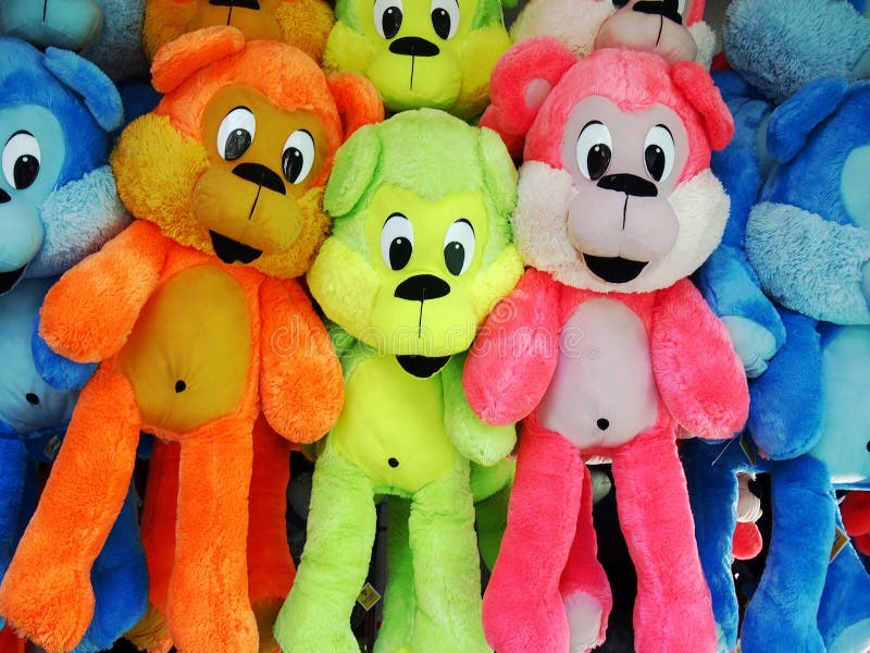 Colorful Stuffed Toy Animals Stock Image - Image of green, indigo: 74263529