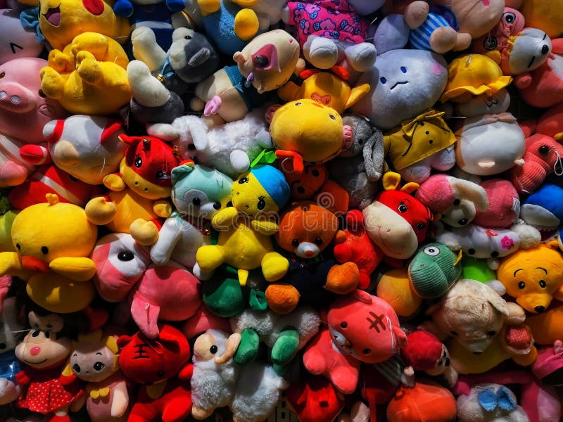 Colorful stuffed toys stock image. Image of background - 240043583
