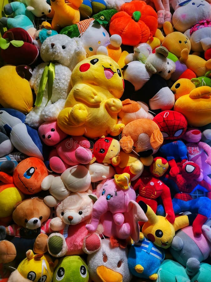 Colorful stuffed toys stock photo. Image of child, pile - 240590078