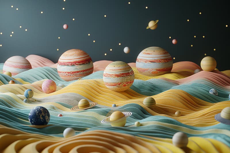 Colorful Style Pattern Solar System Stock Illustration - Illustration ...