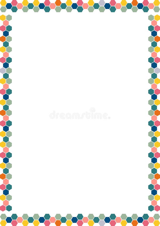 Colorful Stylish Geometric Empty Rectangle Frame. Vector Bee Hive Frame ...