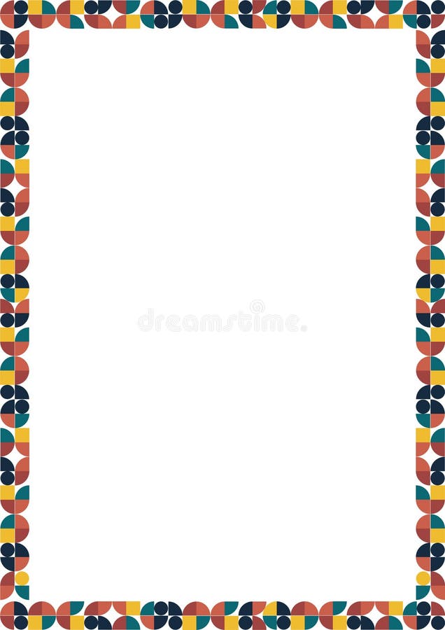 Colorful Stylish Geometric Empty Rectangle Frame. Vector Frame for Text ...