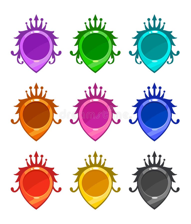 Colorful Stylized Decorative Map Pointers Stock Vector - Illustration ...