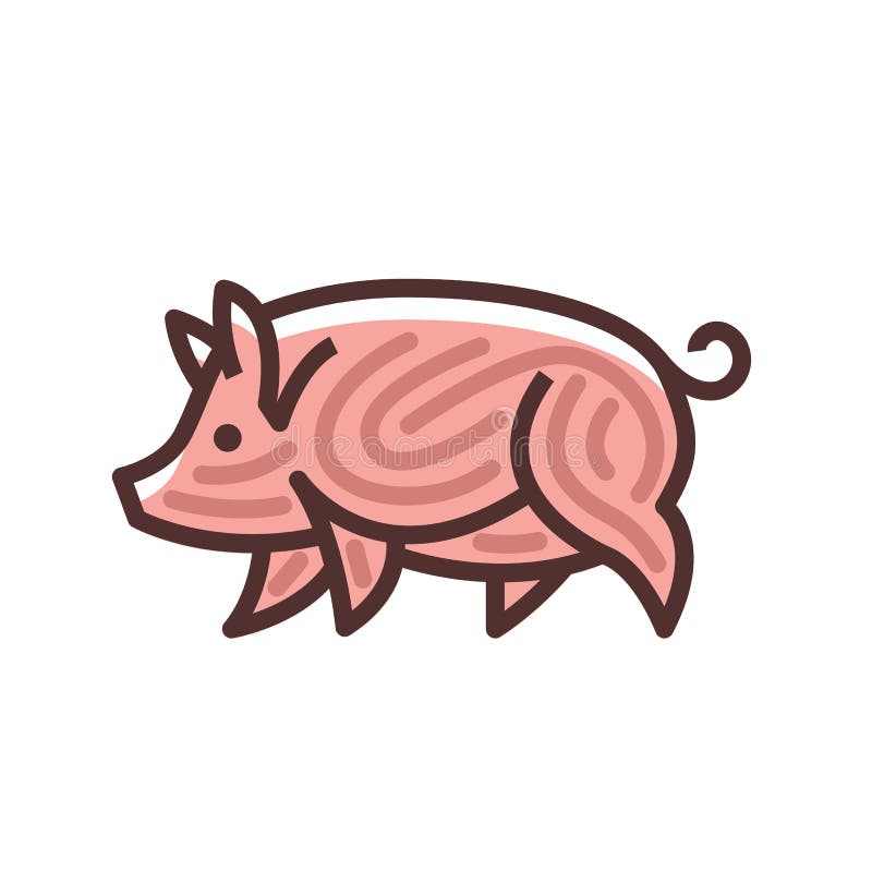 Colorful Stylized Drawing of Pig Stock Vector - Illustration of cartoon ...