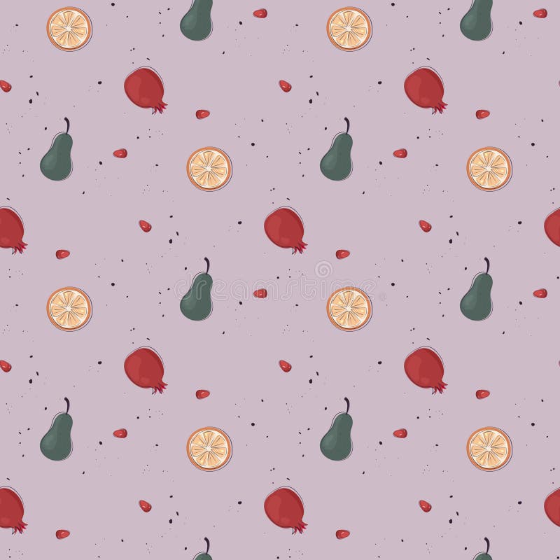 Colorful Stylized Fruits Pattern Design Stock Vector - Illustration of ...