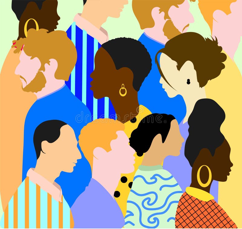 Diverse Crowd Illustration Representing Unity and Global Connection ...