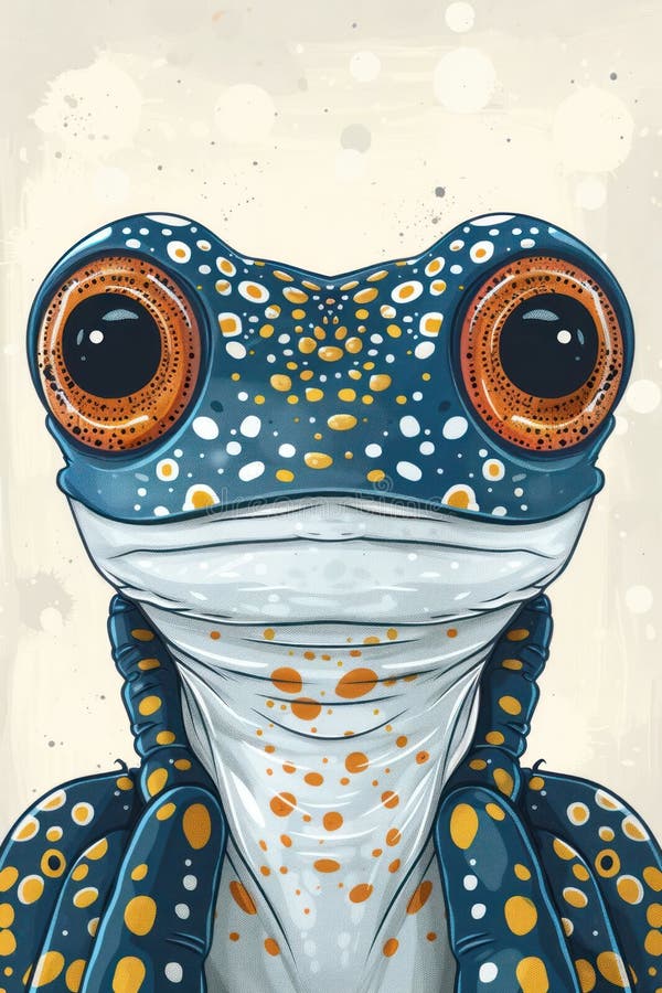 Cute Frog Wearing a Mask, Peaceful Amphibian Stock Illustration ...