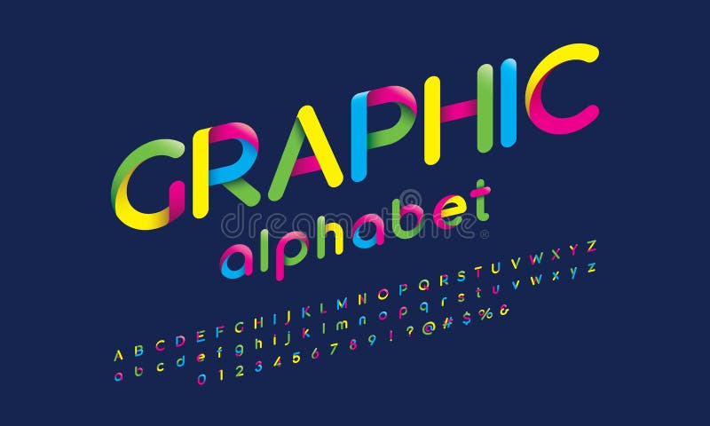 Colorful font stock vector. Illustration of font, typographic - 143409160