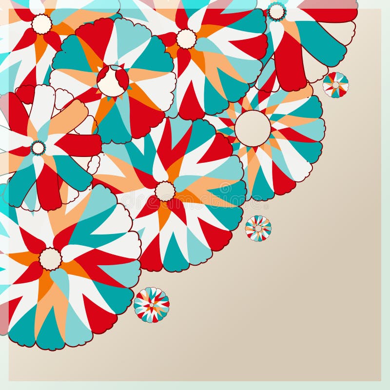 Colorful Stylized Simple Flower Card Stock Vector - Illustration of ...