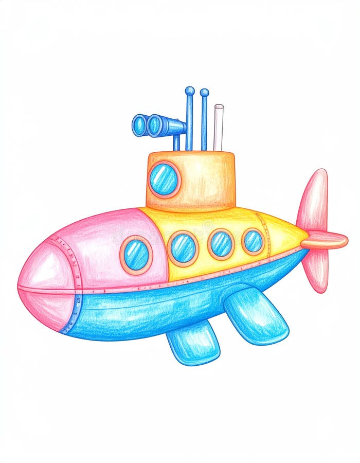 Colorful Submarine Illustration for Children Stock Illustration ...