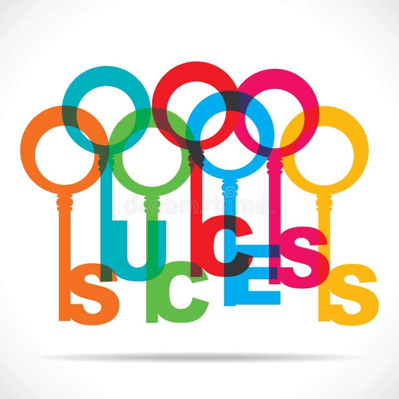 Success - Word Surrounded by Colorful Stars Stock Illustration ...