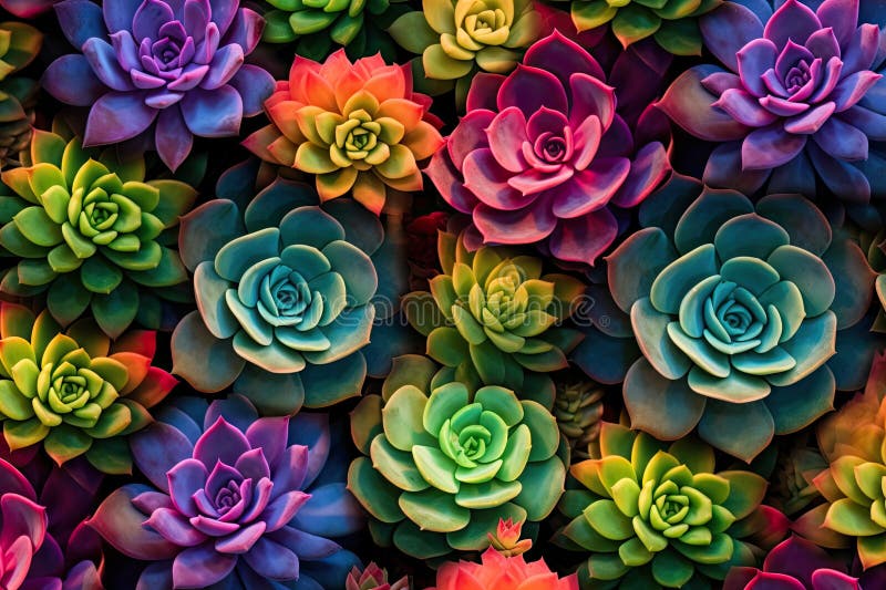 Colorful Succulent Background Stock Photo - Image of purple, outdoors ...