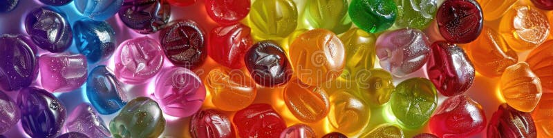 Colorful Sugar-Coated Jelly Candy Assortment Close-Up Stock Photo ...