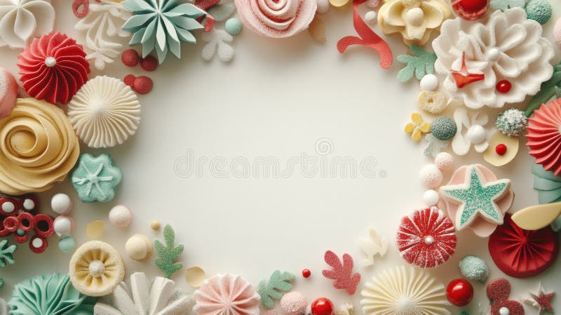 Colorful Sugar Decorations Frame a Blank Space for Festive Creativity ...