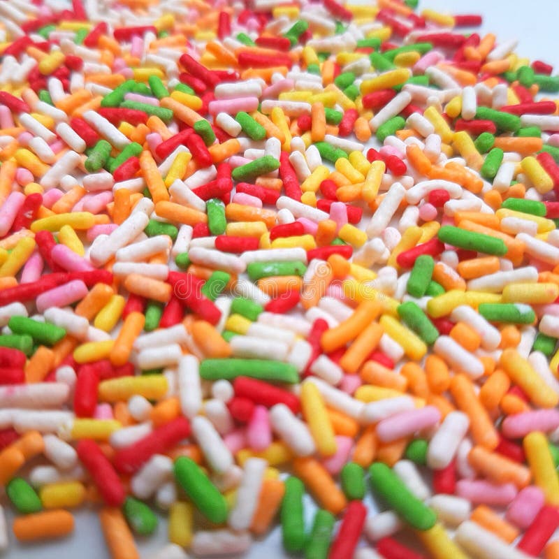 Colorful Sugar Sprinkles on White Floor Stock Image - Image of food ...