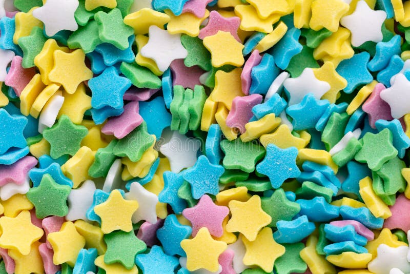 Colorful Sugar Star Sprinkles Background Stock Photo - Image of candy ...