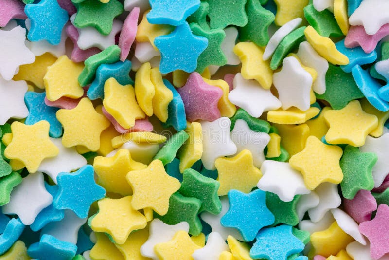 Colorful Sugar Star Sprinkles Background Stock Image - Image of blue ...