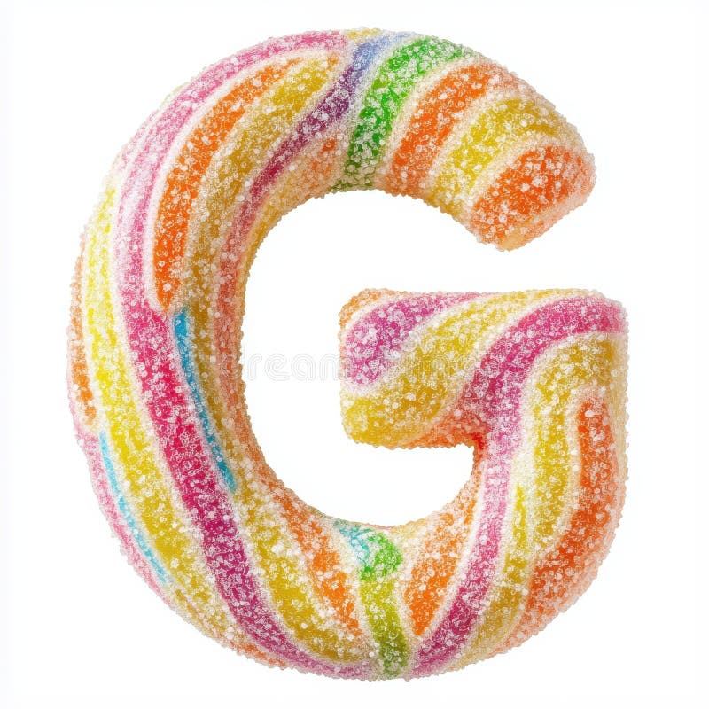 A Colorful, Sugary Candy Shaped Like the Letter "G Stock Illustration ...