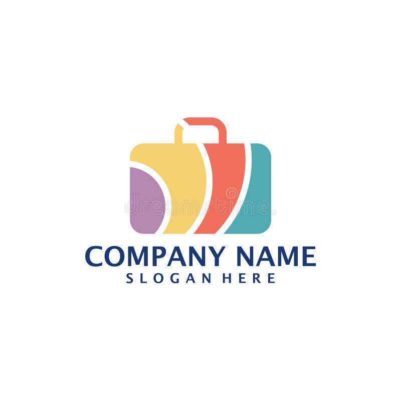 Colorful Suitcase Logo Design Vector. Suitcase Logo Design Template ...
