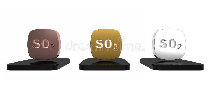 Colorful Sulfur Dioxide SO2 Gas Molecule Icon Isolated on White ...