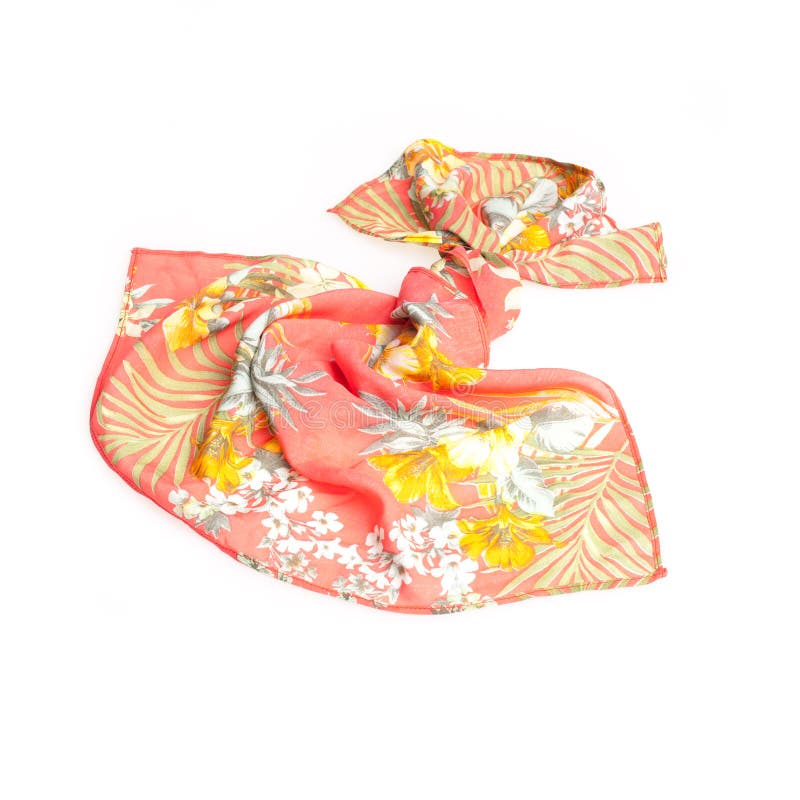 Colorful Summer Scarf Isolated on White Stock Image - Image of green ...