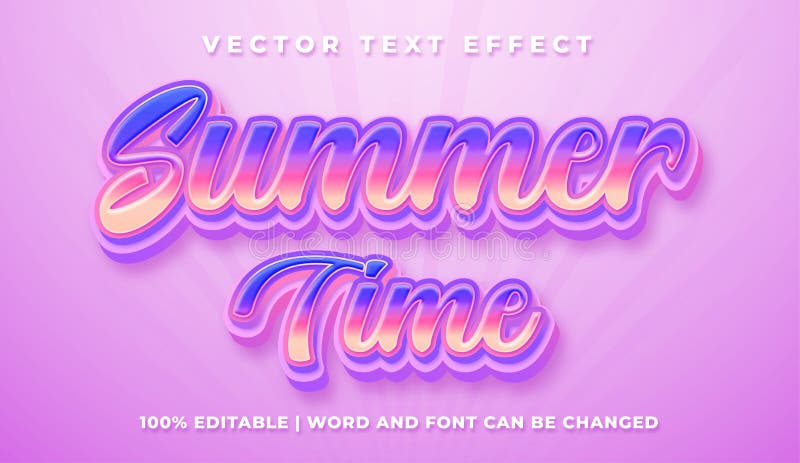 Colorful Summertime Text Effect Style Stock Vector - Illustration of ...