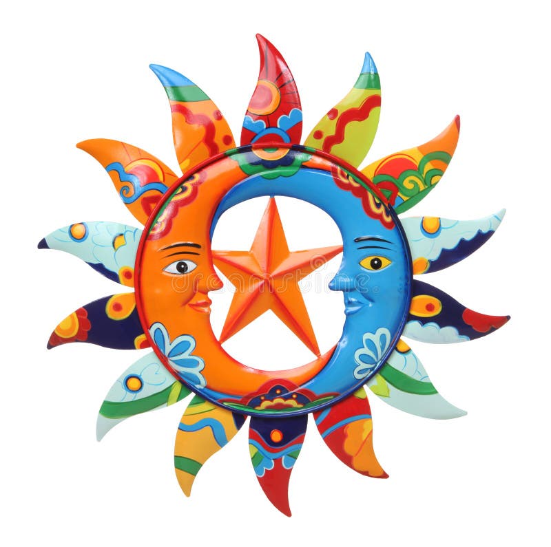 Colorful Sun and Moon stock photo. Image of graphic, close - 18292824