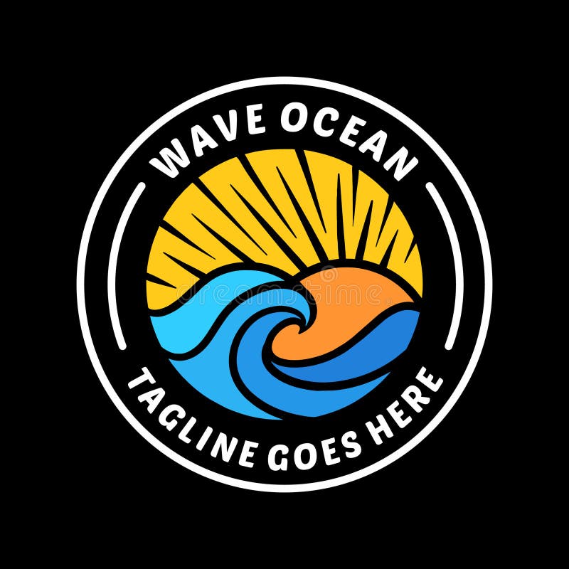 Colorful Sun Ocean Logo Vector Design Illustration Emblem Stock ...