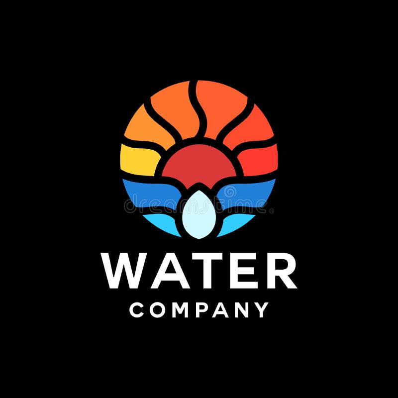 Colorful Sun Ocean Logo Vector Design Illustration Emblem Stock Vector ...