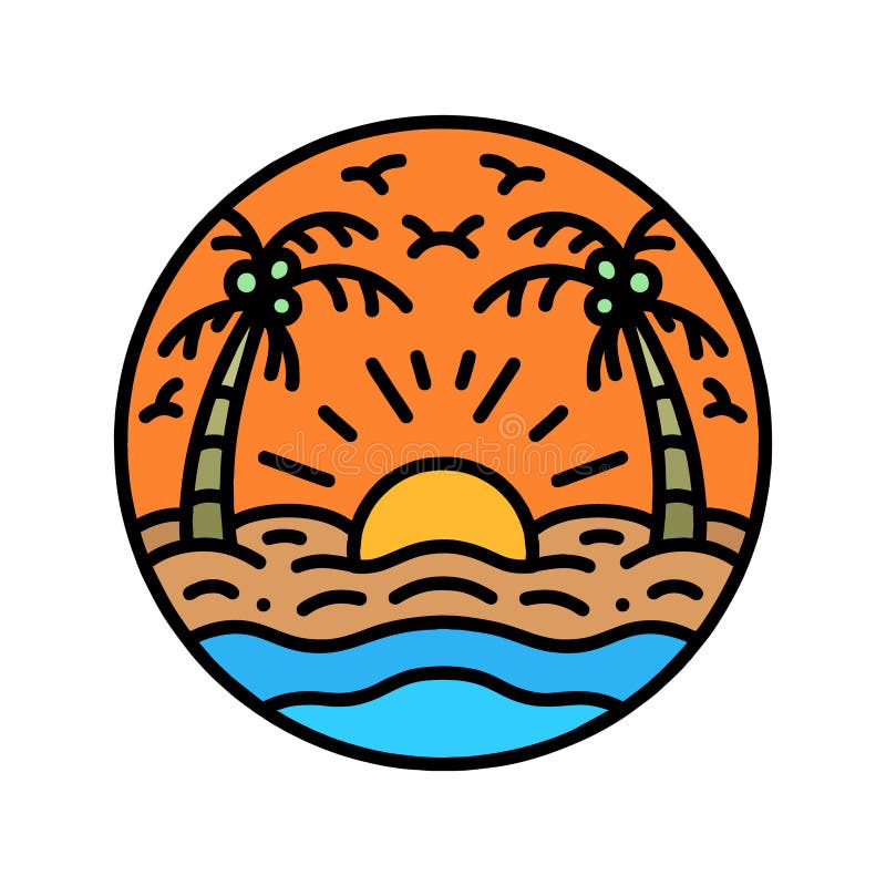 Colorful Sun Wave Logo Vector Design Illustration Emblem Stock ...