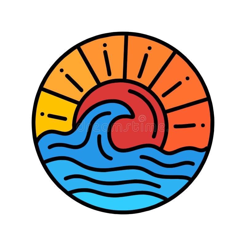 Colorful Sun Wave Logo Vector Design Illustration Emblem Stock Vector ...