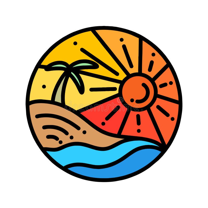 Colorful Sun Wave Logo Vector Design Illustration Emblem Stock Vector ...