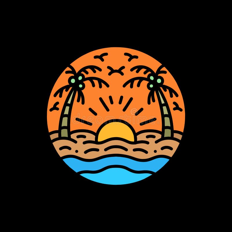 Colorful Sun Wave Logo Vector Design Illustration Emblem Stock Vector ...