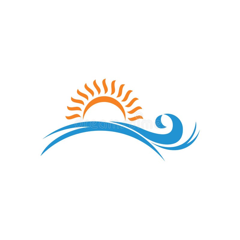 Colorful Sun Waves Horizon Symbol Vector Stock Vector - Illustration of ...