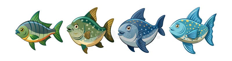 Colorful Sunfish Illustration with Detailed Features Stock Vector ...