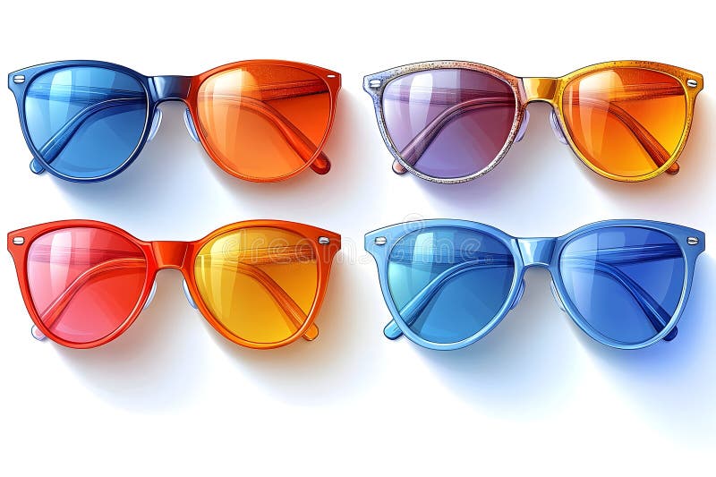 Colorful Sunglasses Displayed Stock Photo - Image of trend, outdoors ...