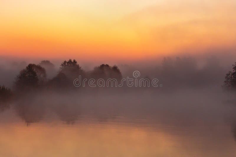 Colorful Sunny Morning Outdoors. the Sun Rises Over the River Stock ...