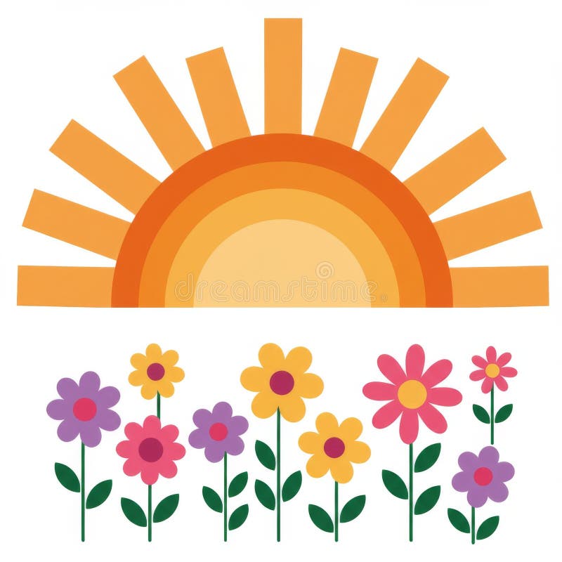 Colorful Sunrise Computer Generated Illustration Design with Morning ...