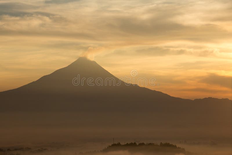 Mt merapi sunrise view stock photo. Image of landscape - 255464682