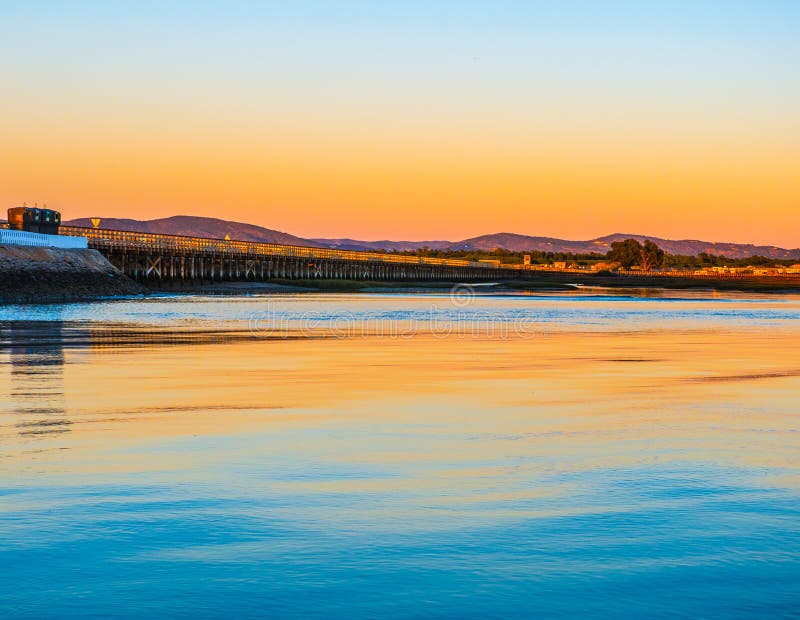 Colorful Sunset in a Bridge in Faro Stock Photo - Image of coast, faro ...