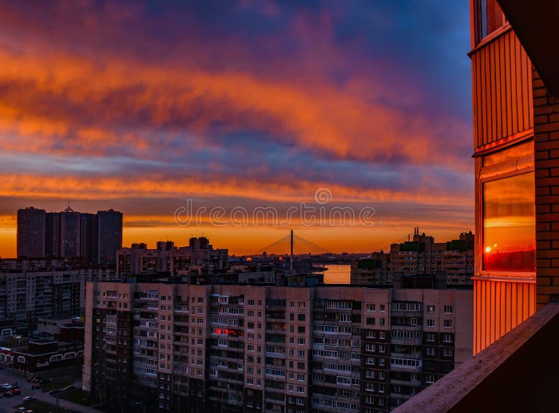 Colorful sunset stock photo. Image of sunlight, vivid - 91814692