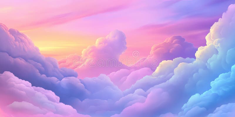 Colorful Sunset Clouds in a Dreamy Sky Stock Image - Image of horizon ...