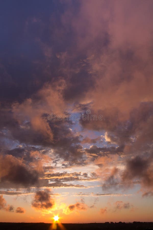 Colorful Sunset with Clouds Stock Image - Image of freedom, bright ...