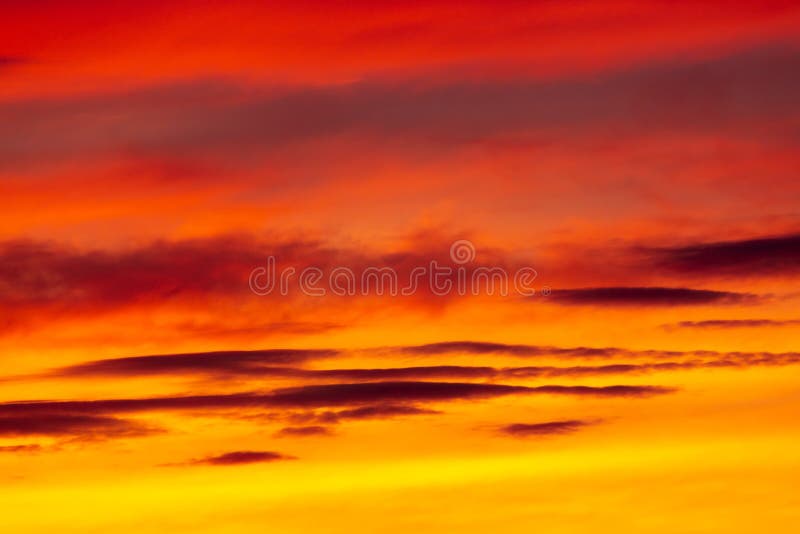 Colorful Sunset with Clouds in the Sky. Stock Image - Image of color ...