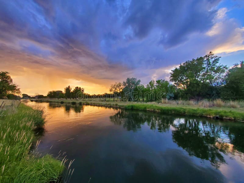 Colorful Sunset Colorado Morning Stock Image - Image of colorful, tree ...